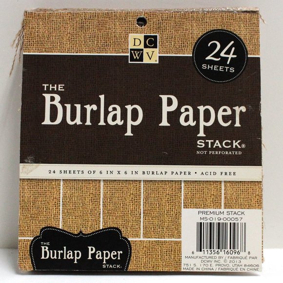 Design | The Burlap Paper Stack Not Perforated 19 Sheets 6 X 6 With ...